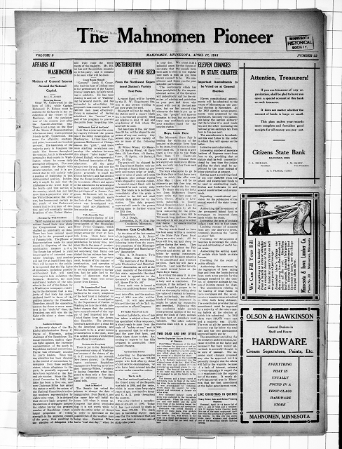 The Mahnomen pioneer | Minnesota Historical Society