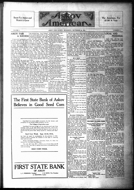 Askov American | Minnesota Historical Society