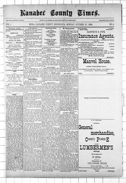 The Kanabec County times | Minnesota Historical Society
