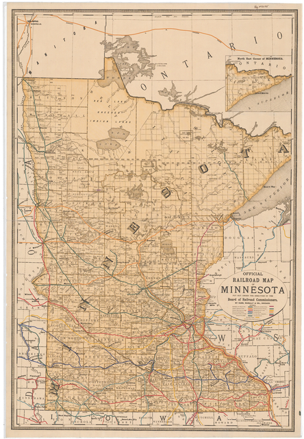 Official railroad map of Minnesota | Minnesota Historical Society