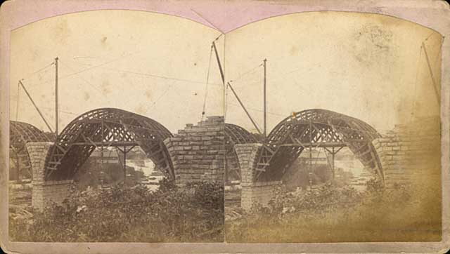 Stone Arch Bridge Construction | Minnesota Historical Society